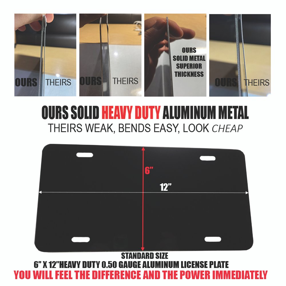 Black American Flag License Plate Heavy Duty Max Stealth S14